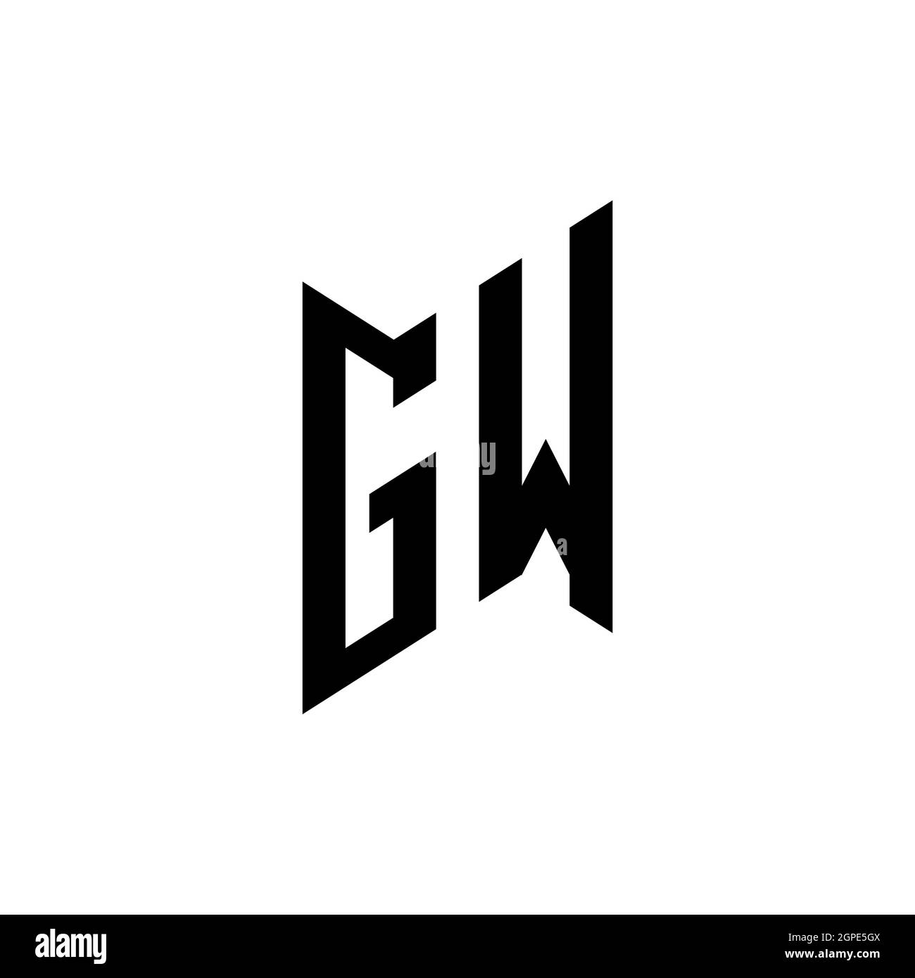 GW Monogram geometric shape style template. Monogram initial design ...