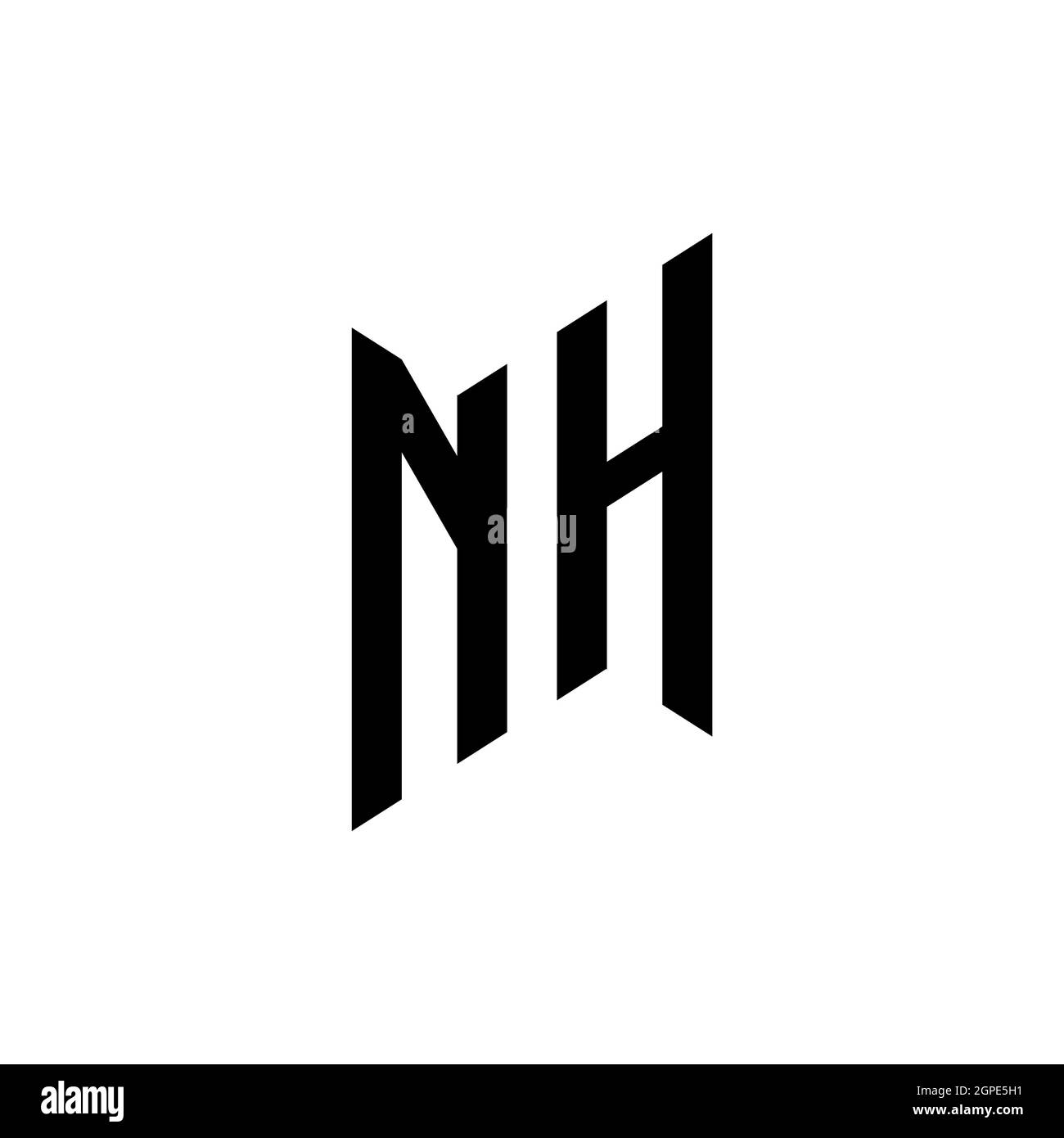 NH Monogram geometric shape style template. Monogram initial design ...