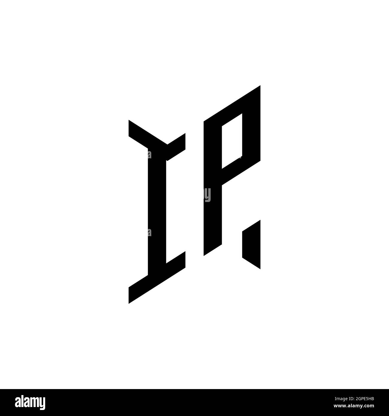 IP Monogram geometric shape style template. Monogram initial design ...