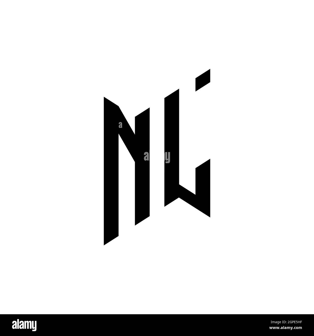 NL Monogram geometric shape style template. Monogram initial design vector isolated on white ...