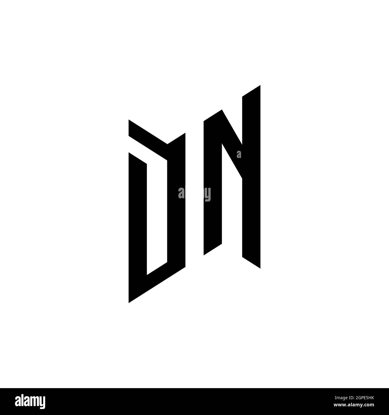 DN Monogram geometric shape style template. Monogram initial design ...