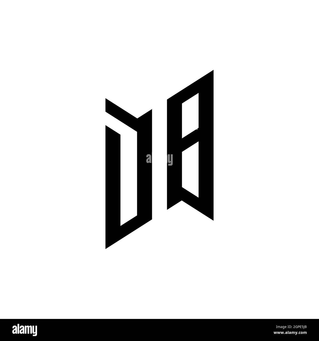 DB Monogram geometric shape style template. Monogram initial design ...