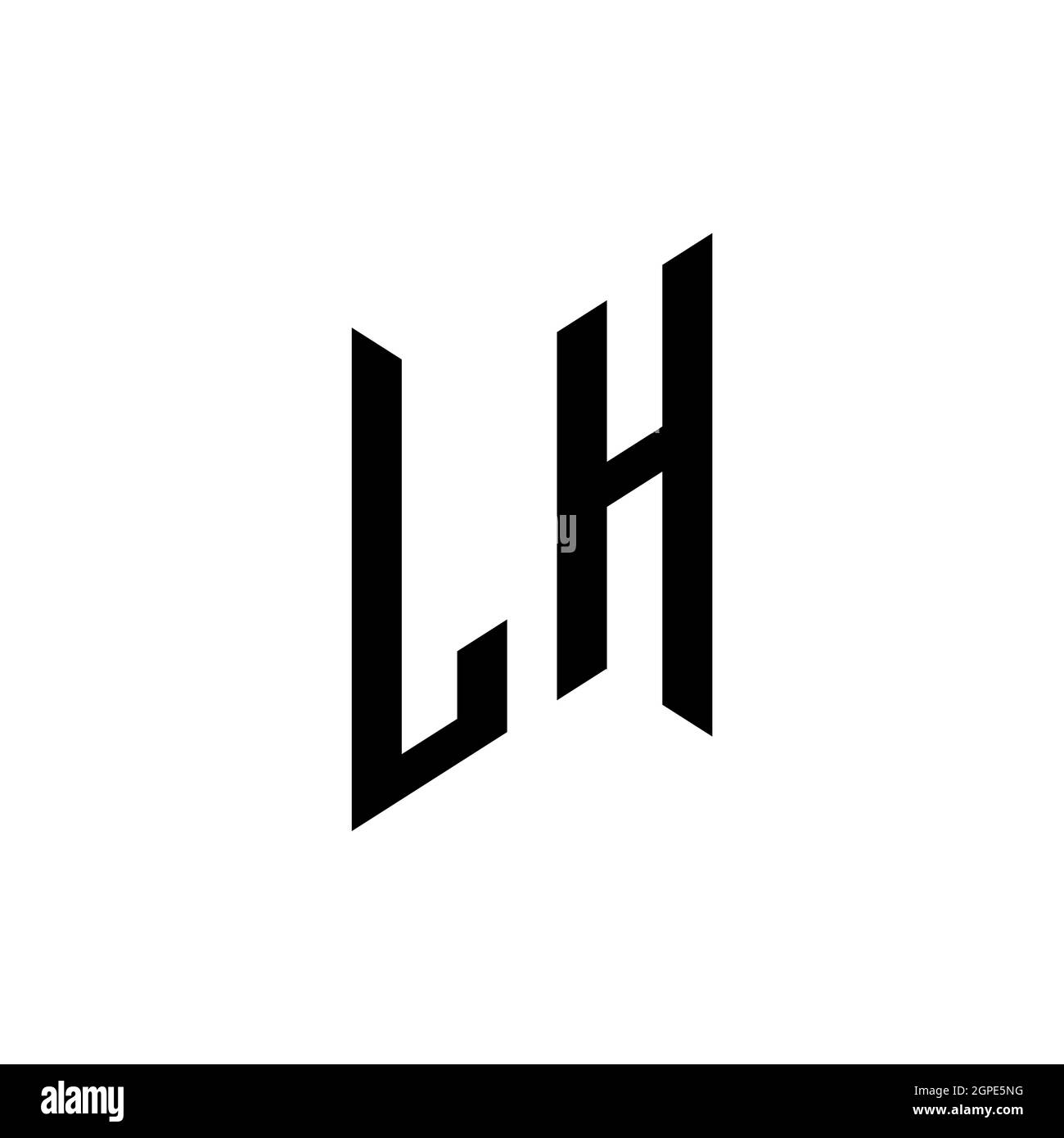 LH Monogram geometric shape style template. Monogram initial design ...