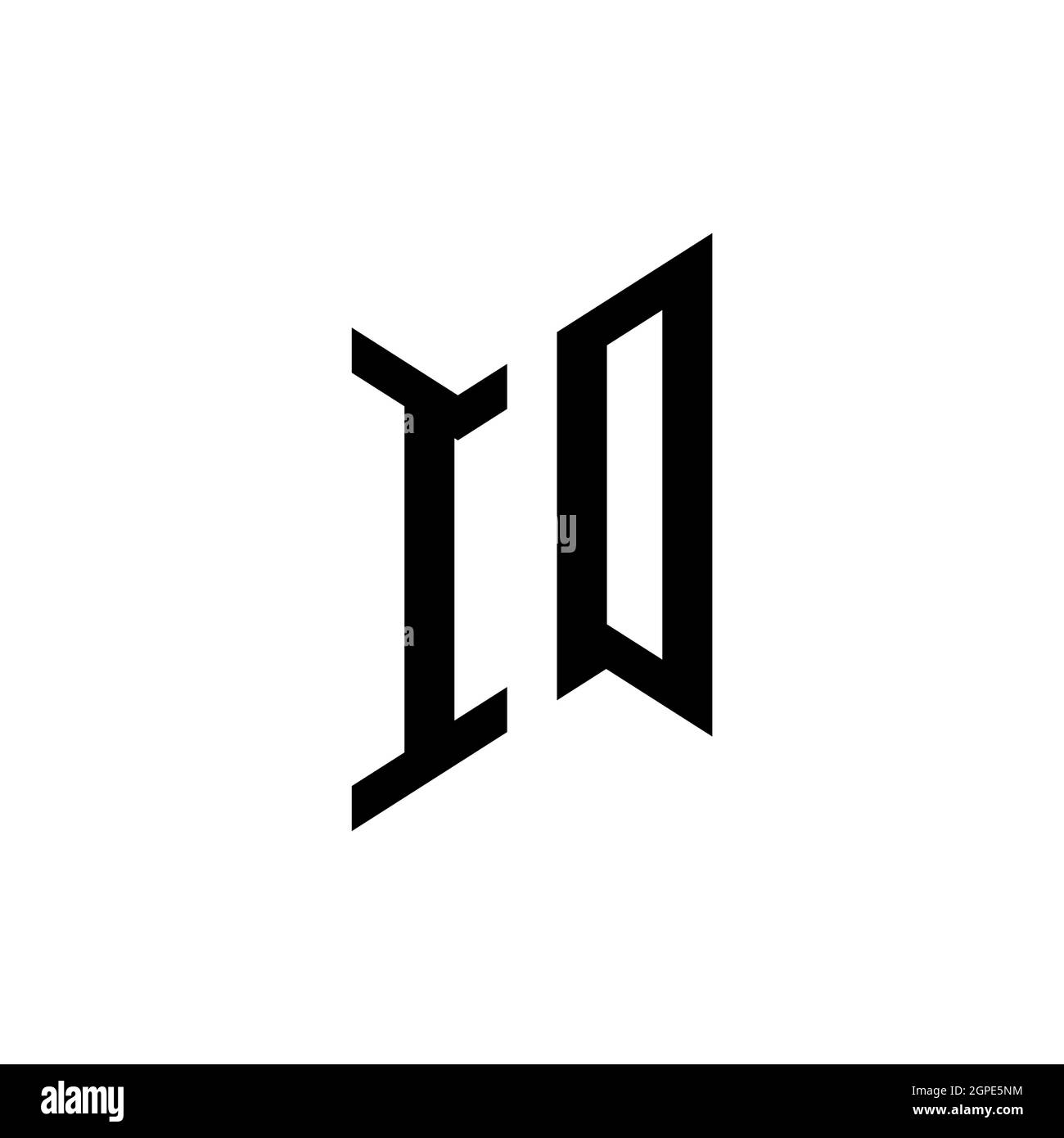 IO Monogram geometric shape style template. Monogram initial design ...