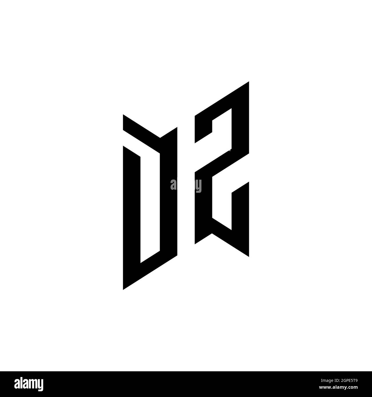 DZ Monogram geometric shape style template. Monogram initial design ...
