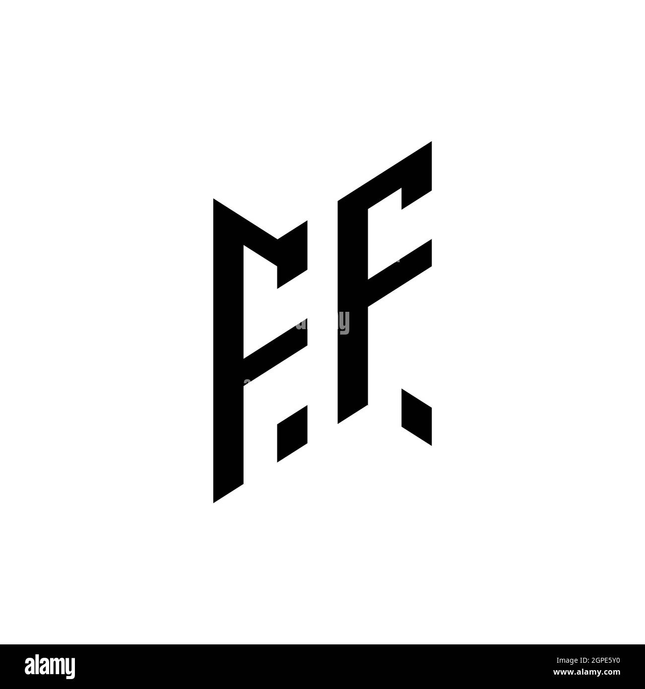 FF Monogram geometric shape style template. Monogram initial design ...
