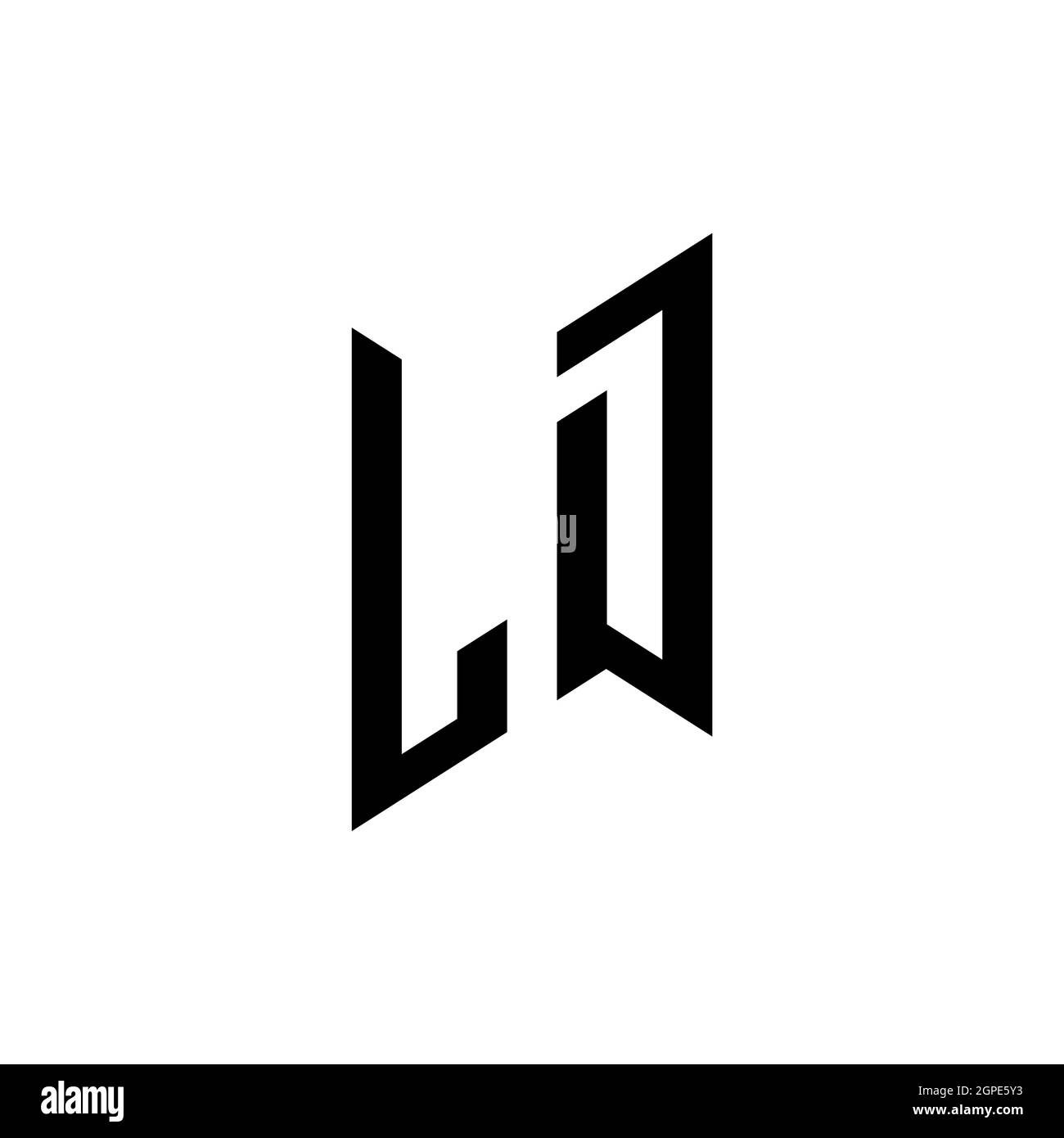 LD Monogram geometric shape style template. Monogram initial design vector isolated on white ...