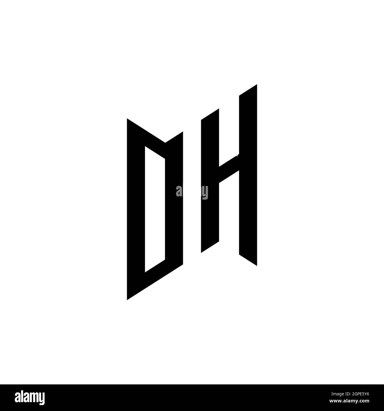 OH Monogram geometric shape style template. Monogram initial design ...