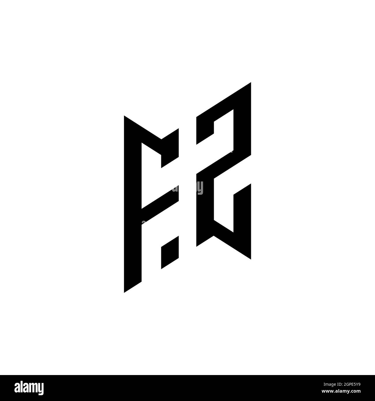 FZ Monogram geometric shape style template. Monogram initial design ...