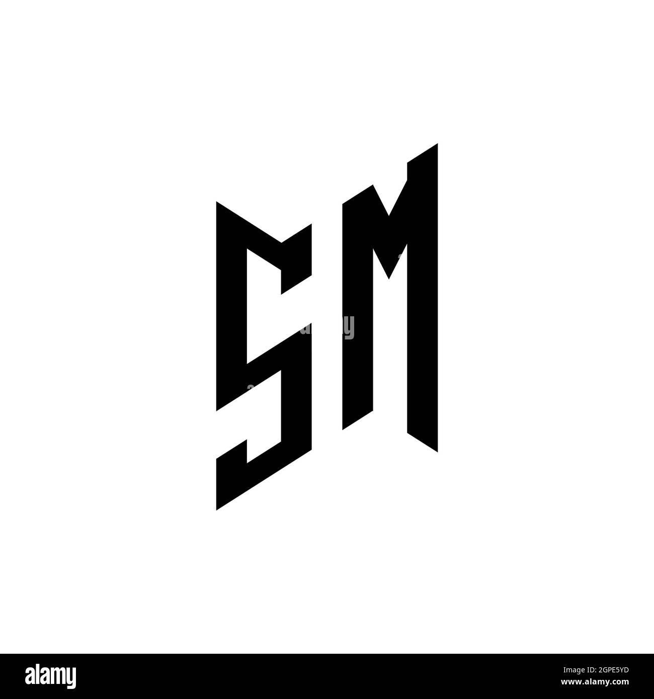 SM Monogram geometric shape style template. Monogram initial design ...