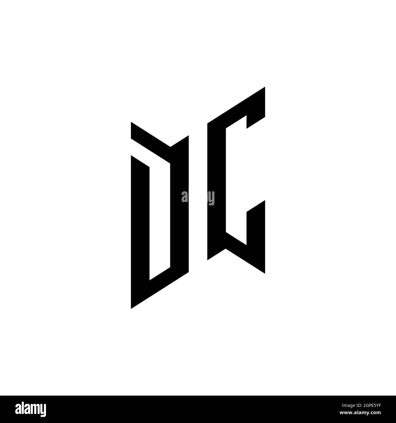 DC Monogram geometric shape style template. Monogram initial design ...