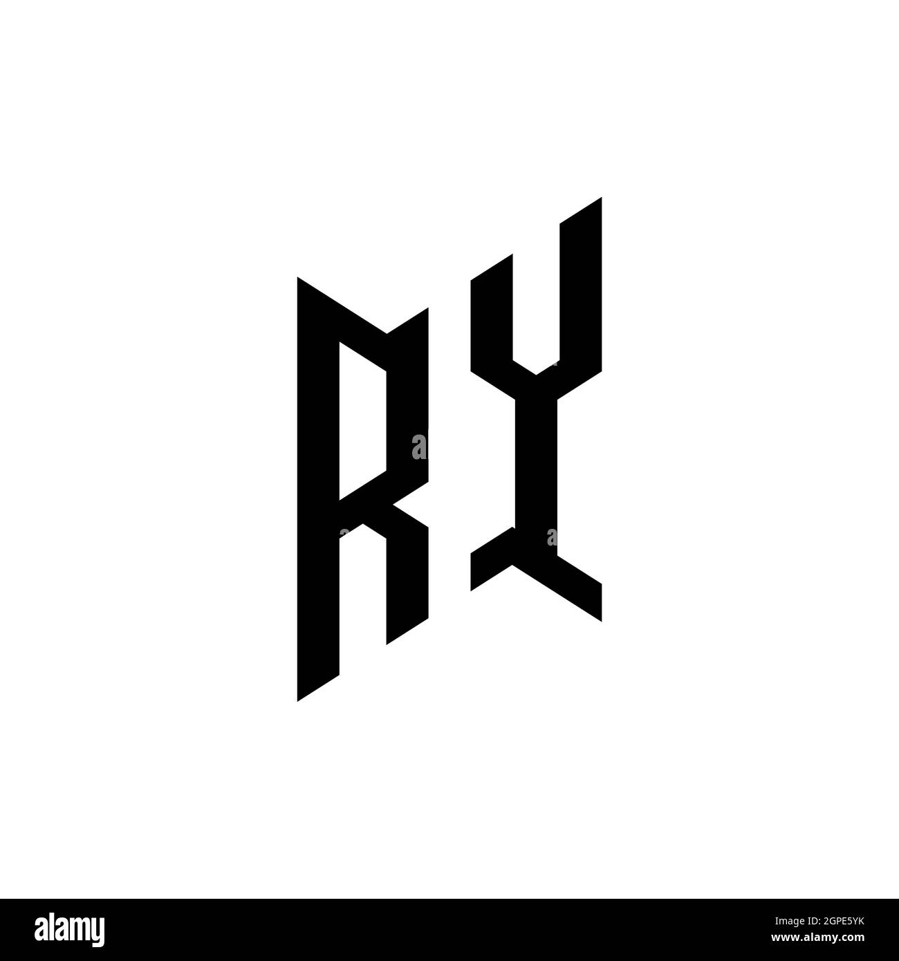 RY Monogram geometric shape style template. Monogram initial design ...