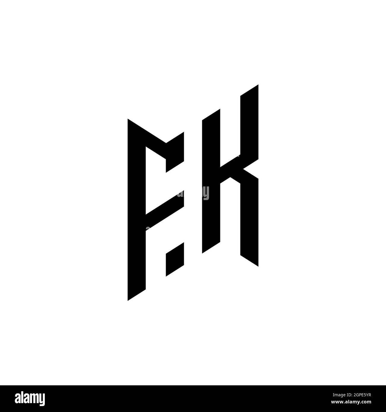 FK Monogram geometric shape style template. Monogram initial design ...