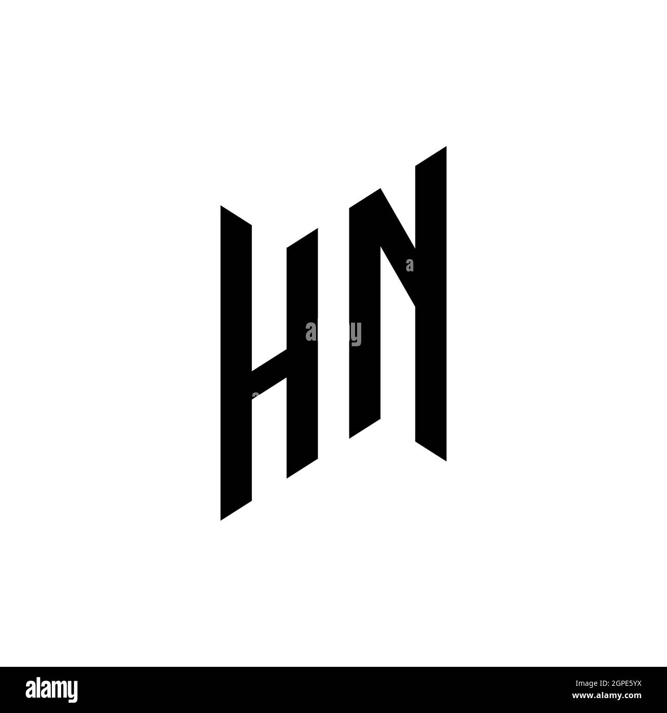 HN Monogram geometric shape style template. Monogram initial design ...