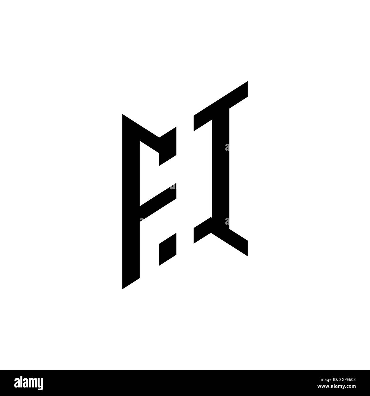 FI Monogram geometric shape style template. Monogram initial design ...