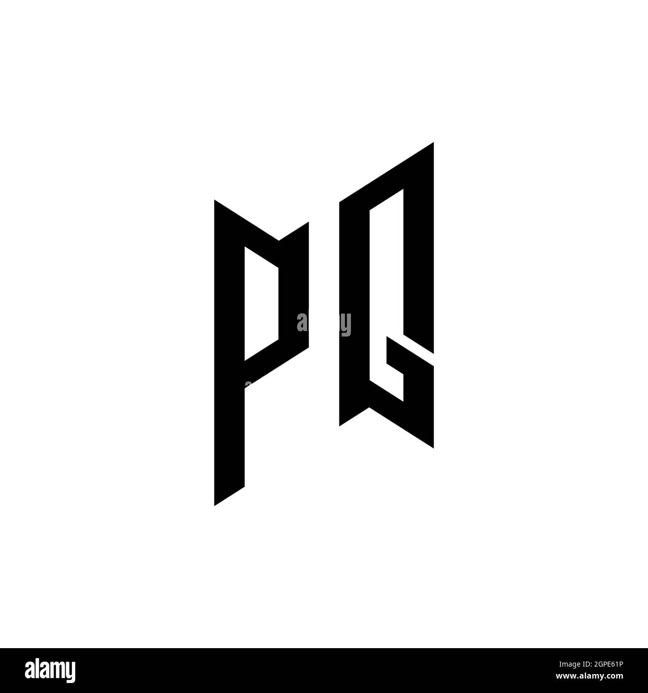 PQ Monogram geometric shape style template. Monogram initial design ...