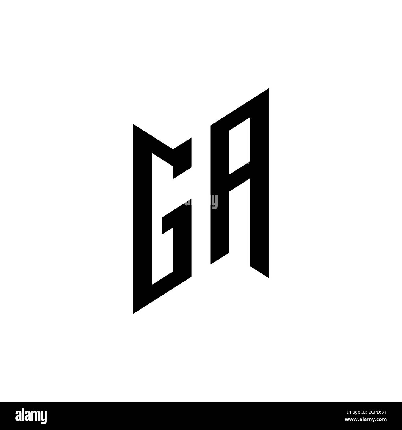GA Monogram geometric shape style template. Monogram initial design ...