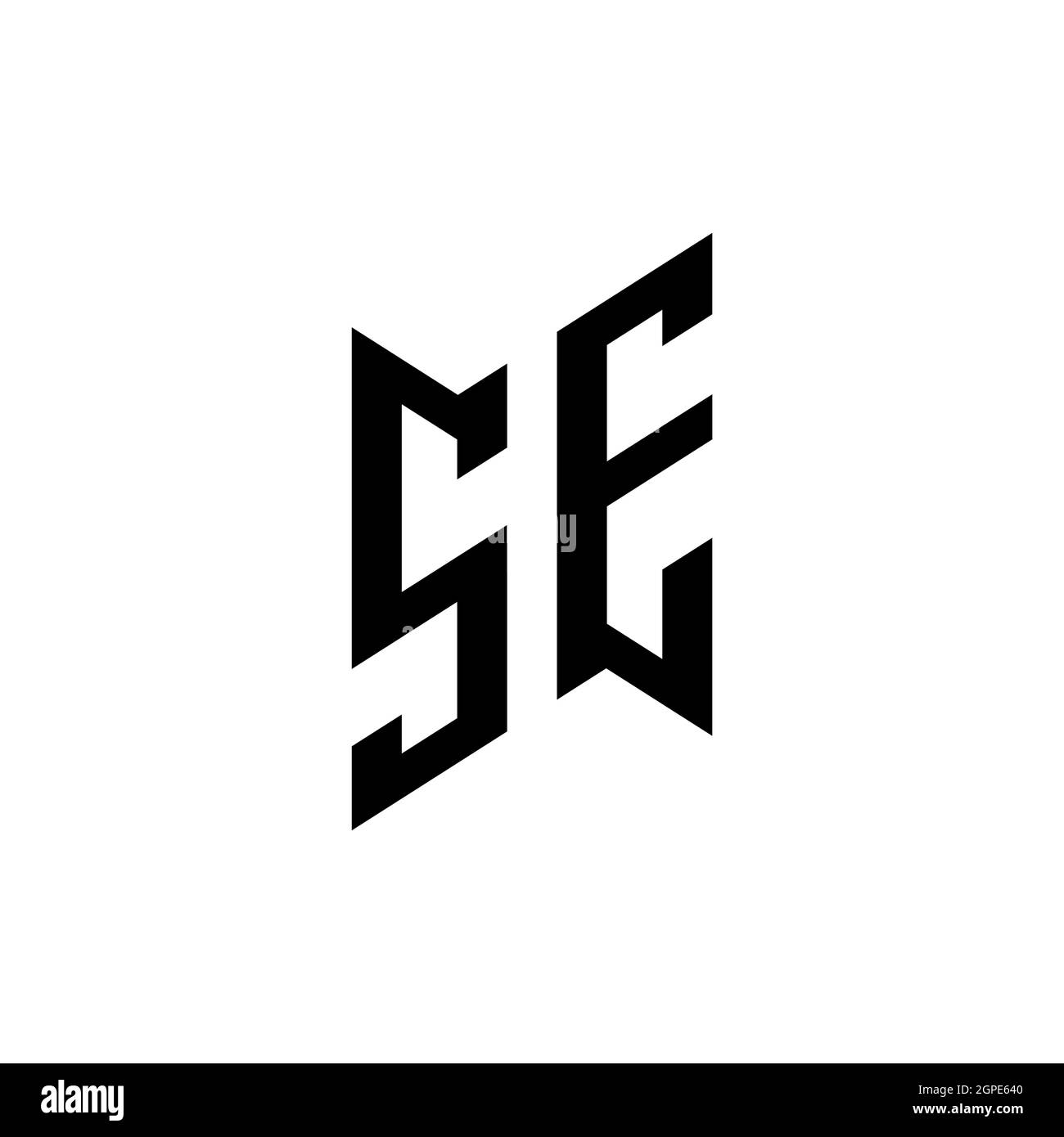 SE Monogram geometric shape style template. Monogram initial design ...