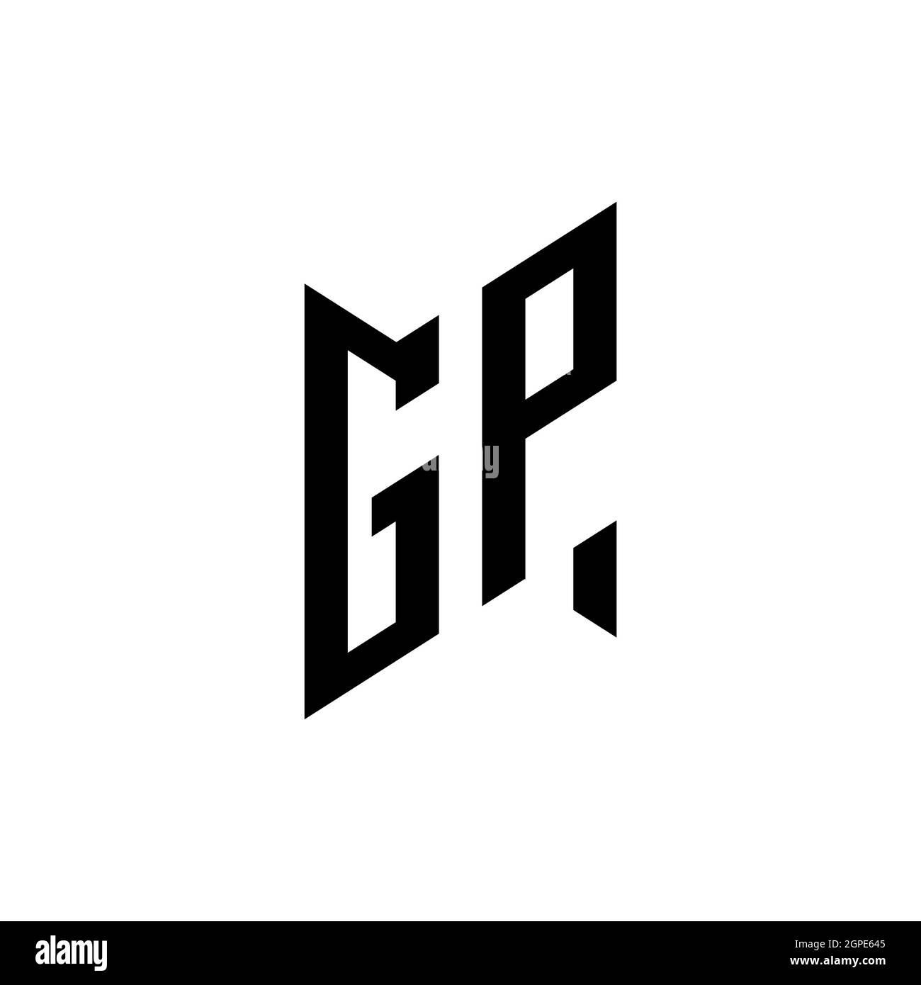 GP Monogram geometric shape style template. Monogram initial design ...