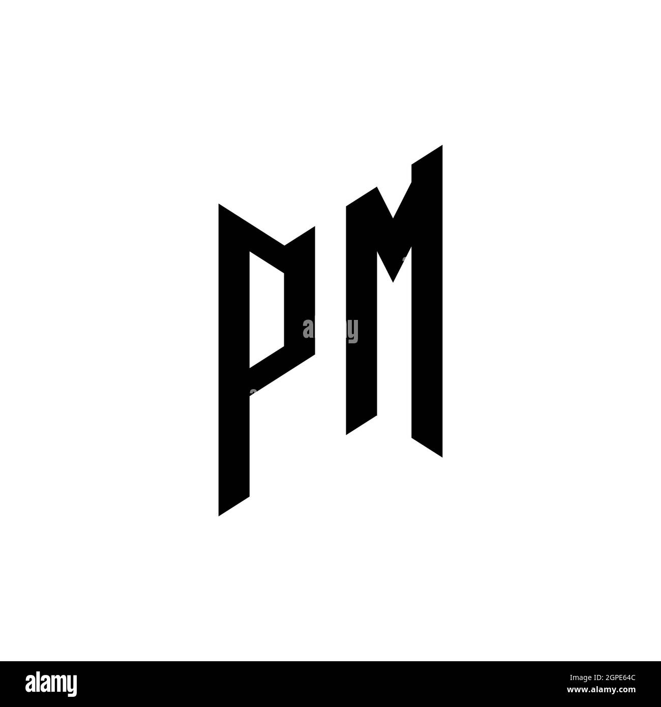 PM Monogram geometric shape style template. Monogram initial design ...