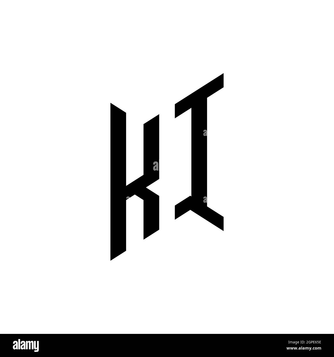 KI Monogram geometric shape style template. Monogram initial design ...