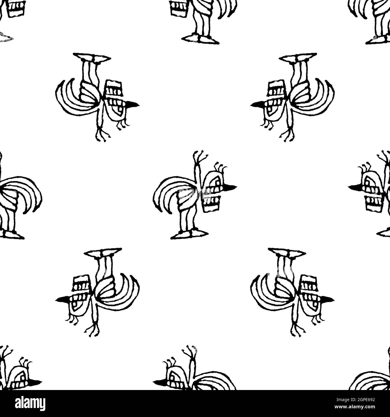Conversational seamless pattern design with birds drawing motif in ...