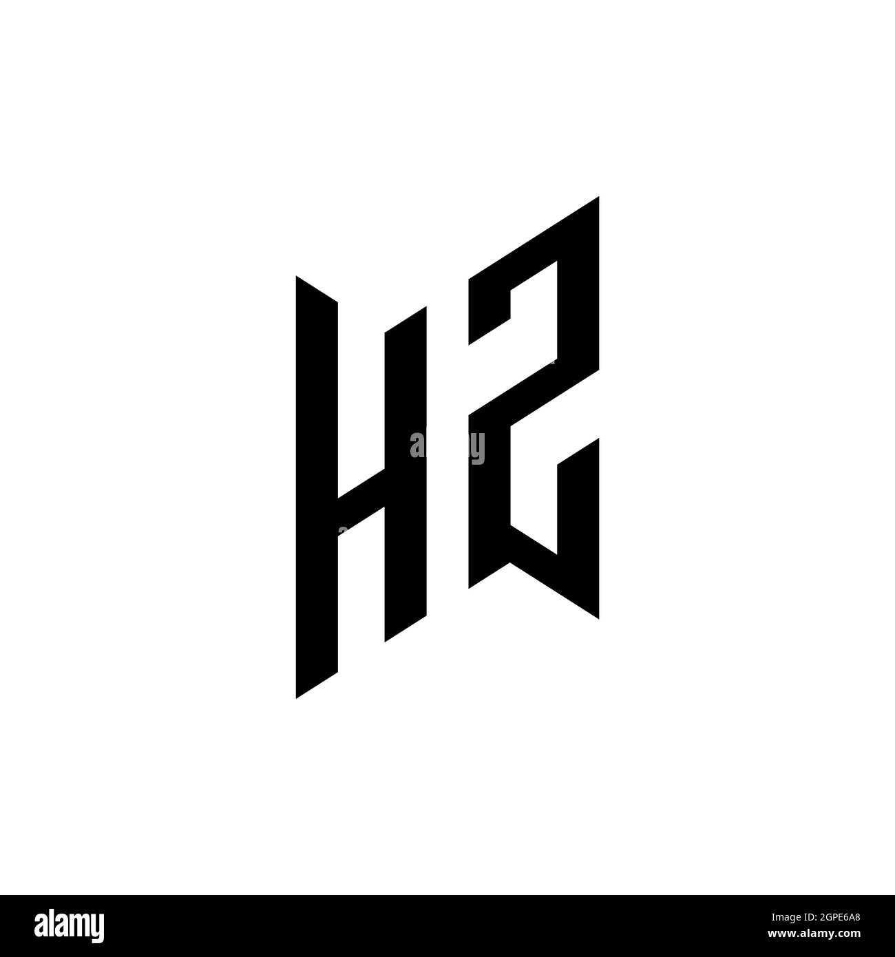 HZ Monogram geometric shape style template. Monogram initial design ...