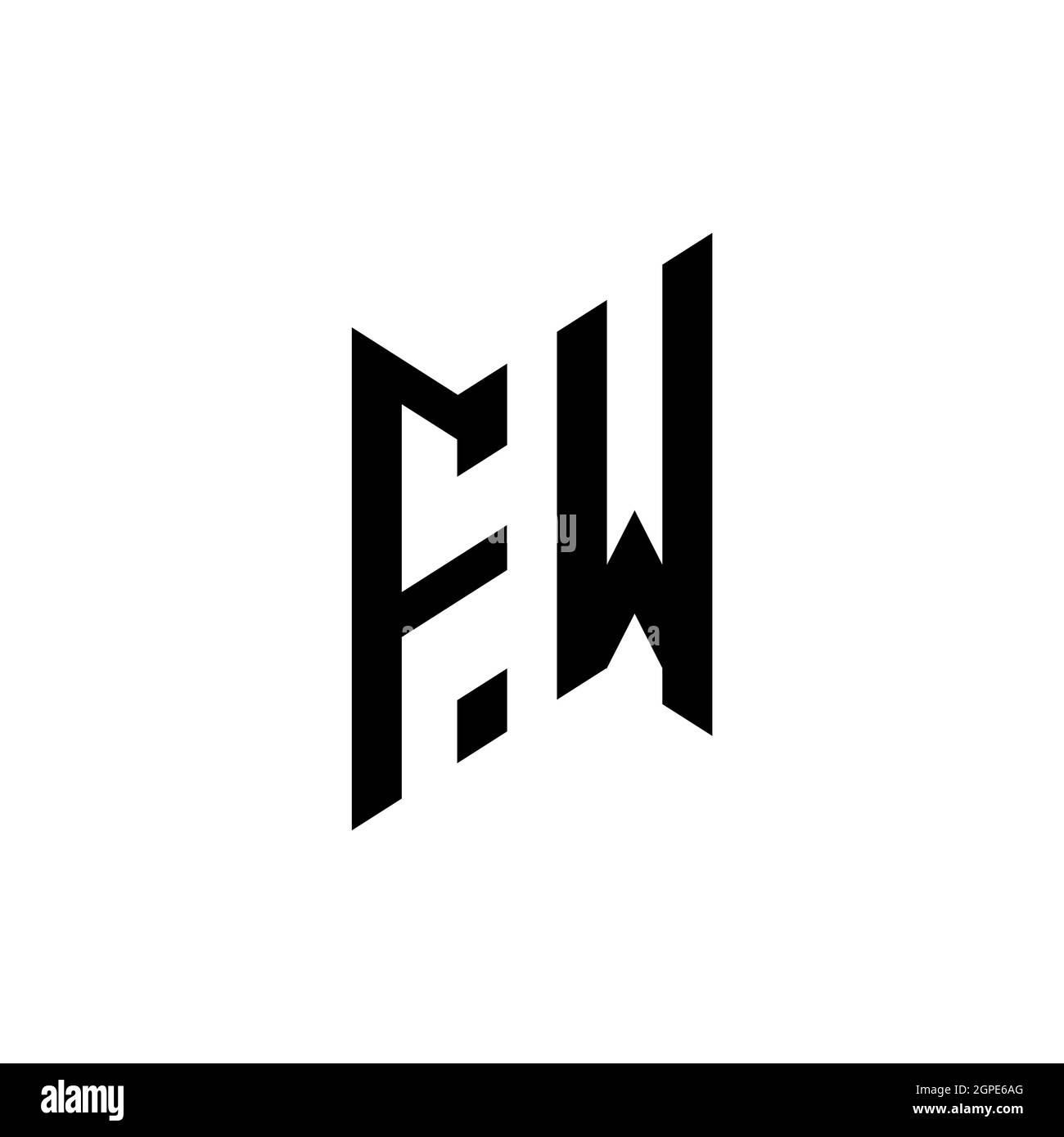 FW Monogram geometric shape style template. Monogram initial design ...