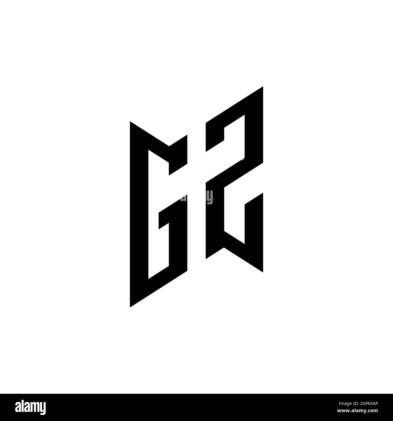 GZ Monogram geometric shape style template. Monogram initial design ...