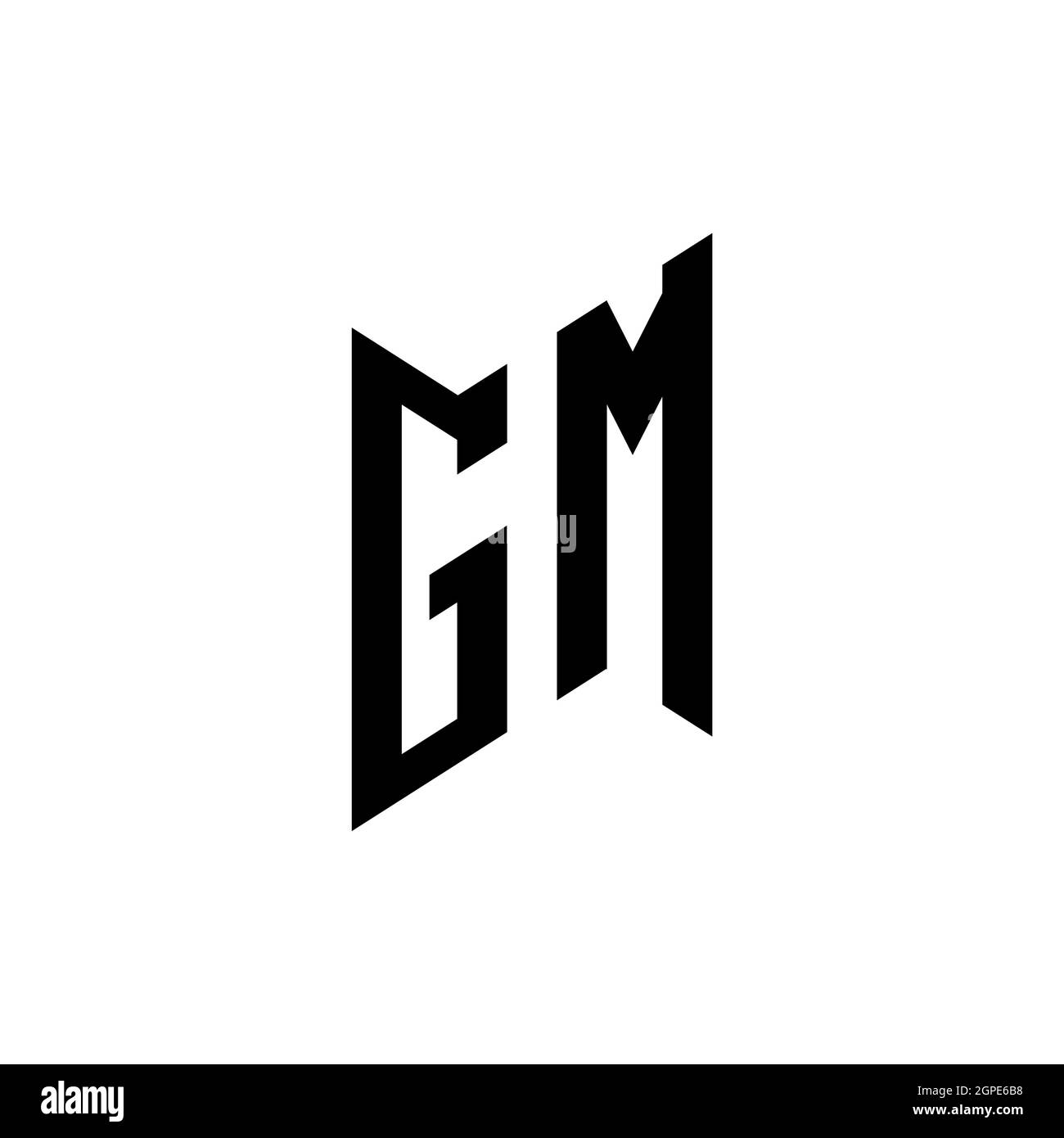 GM Monogram geometric shape style template. Monogram initial design ...