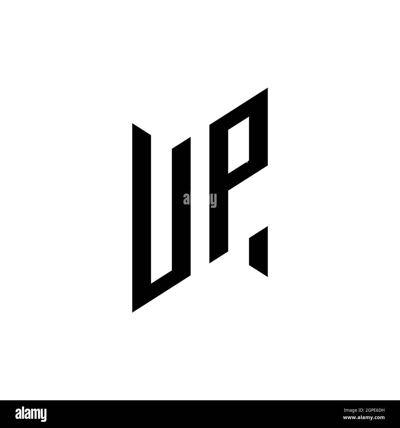 UP Monogram geometric shape style template. Monogram initial design ...
