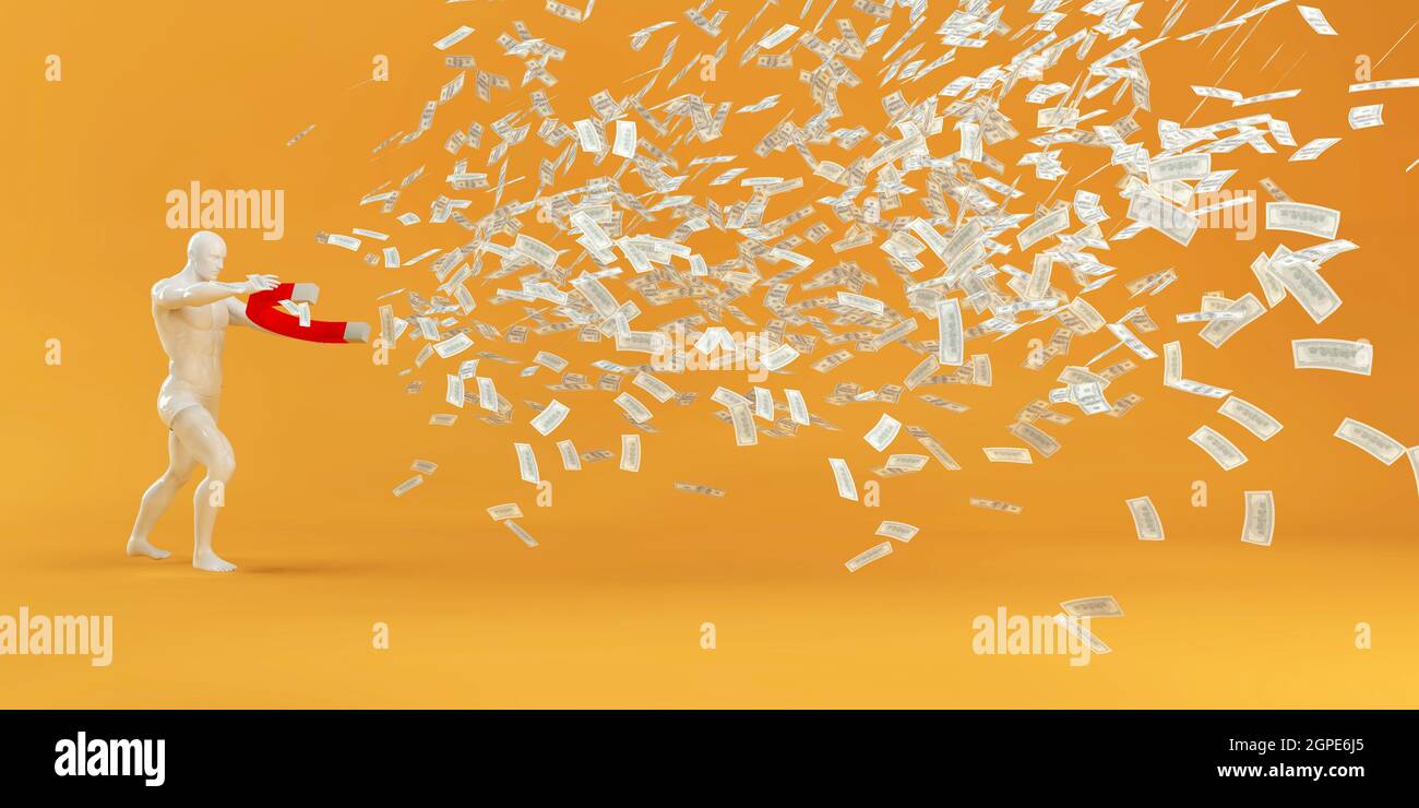 Creating Profit or Money Profits Easily With Business Man Stock Photo ...