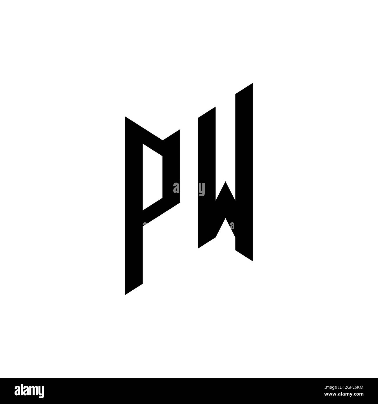 PW Monogram geometric shape style template. Monogram initial design ...