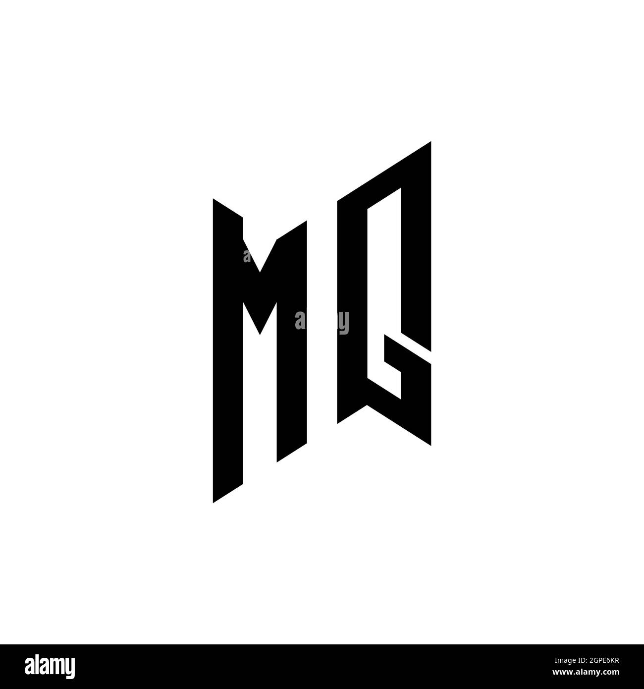 MQ Monogram geometric shape style template. Monogram initial design ...