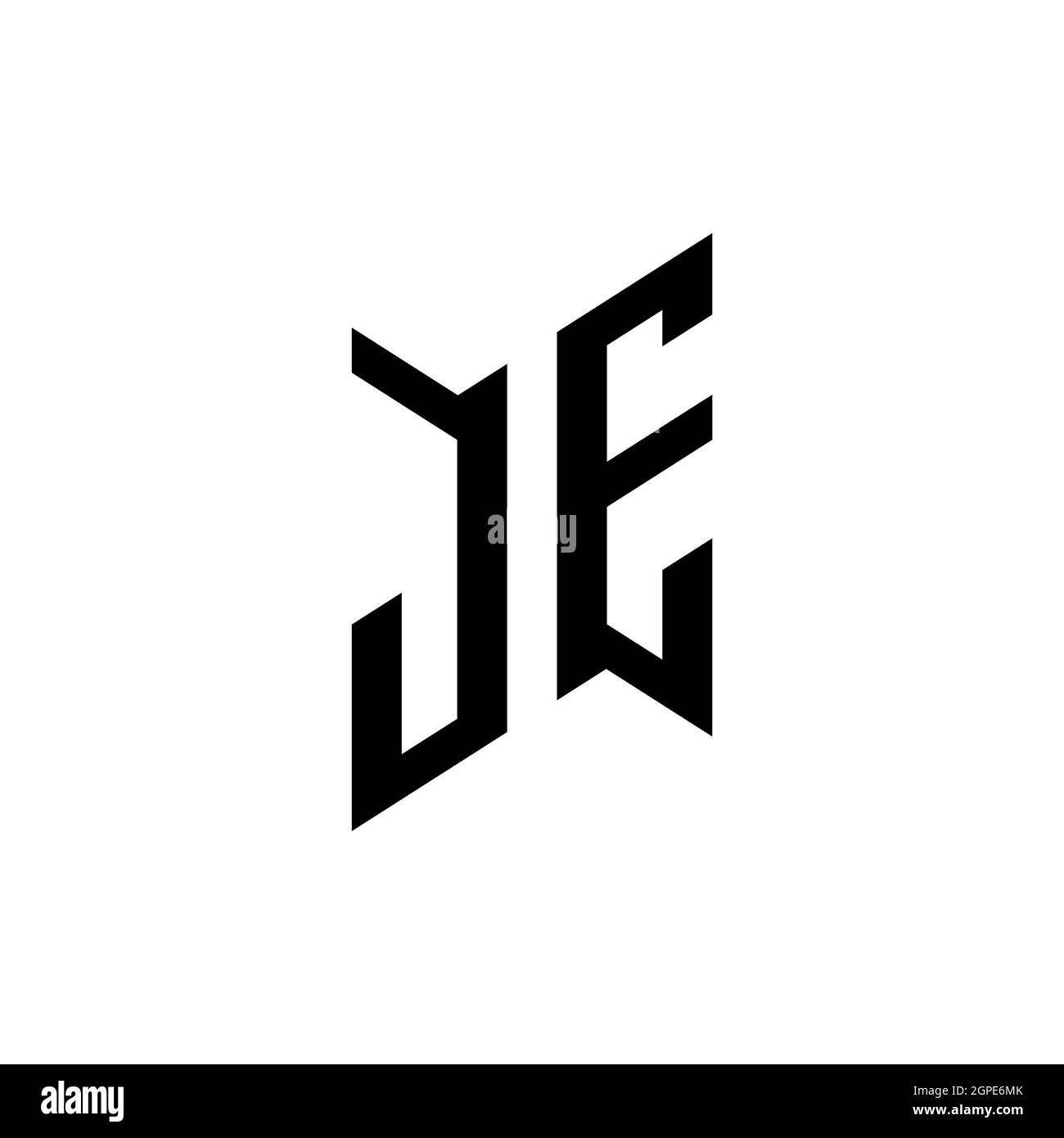JE Monogram geometric shape style template. Monogram initial design ...
