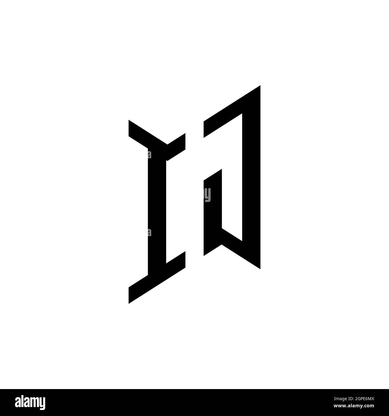 IJ Monogram geometric shape style template. Monogram initial design vector isolated on white ...