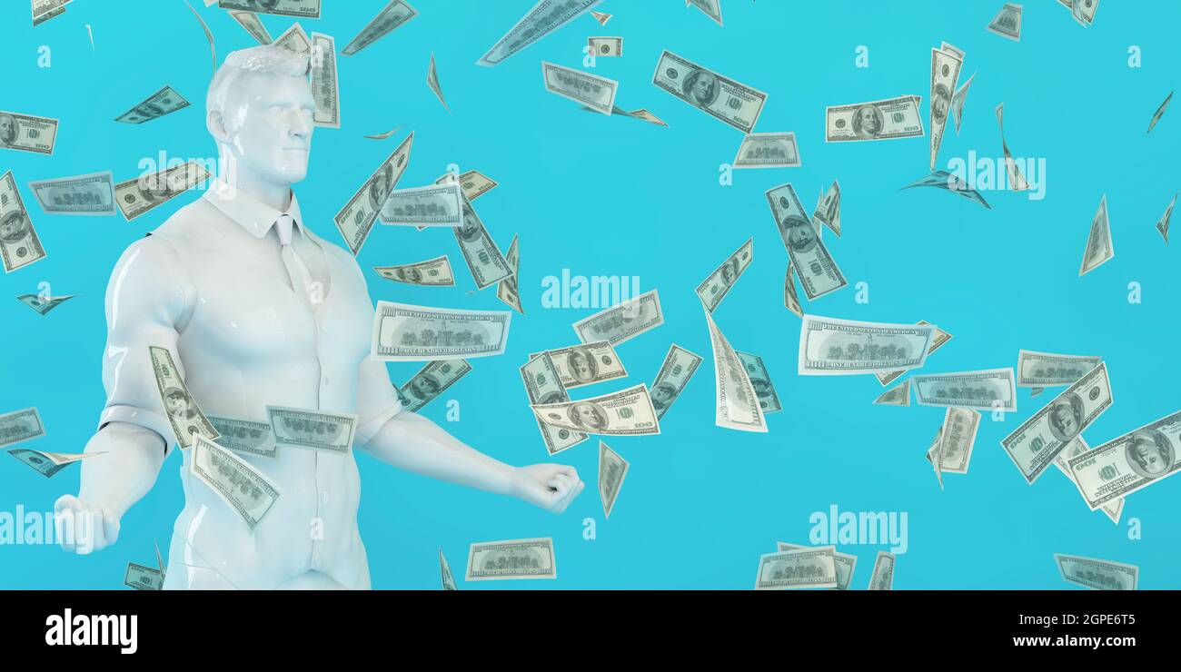 Easy Money and Cash with Happy Businessman Stock Photo - Alamy