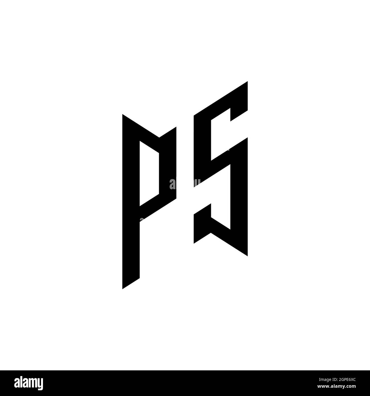PS Monogram geometric shape style template. Monogram initial design ...
