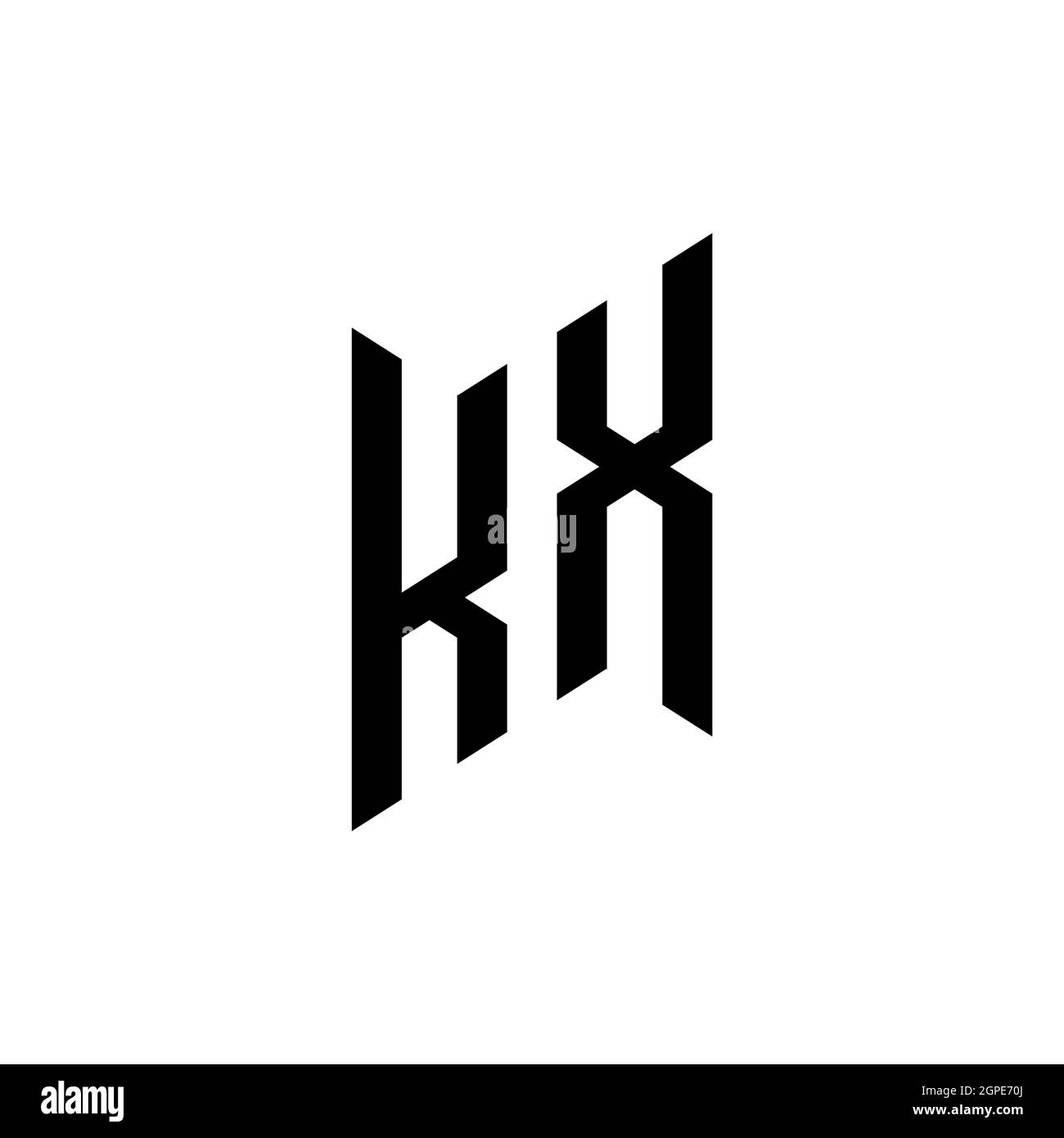 KX Monogram geometric shape style template. Monogram initial design ...