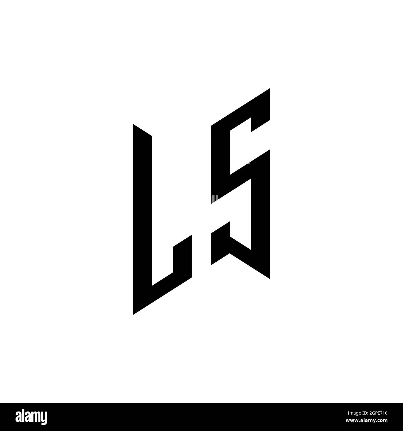 LS Monogram geometric shape style template. Monogram initial design ...