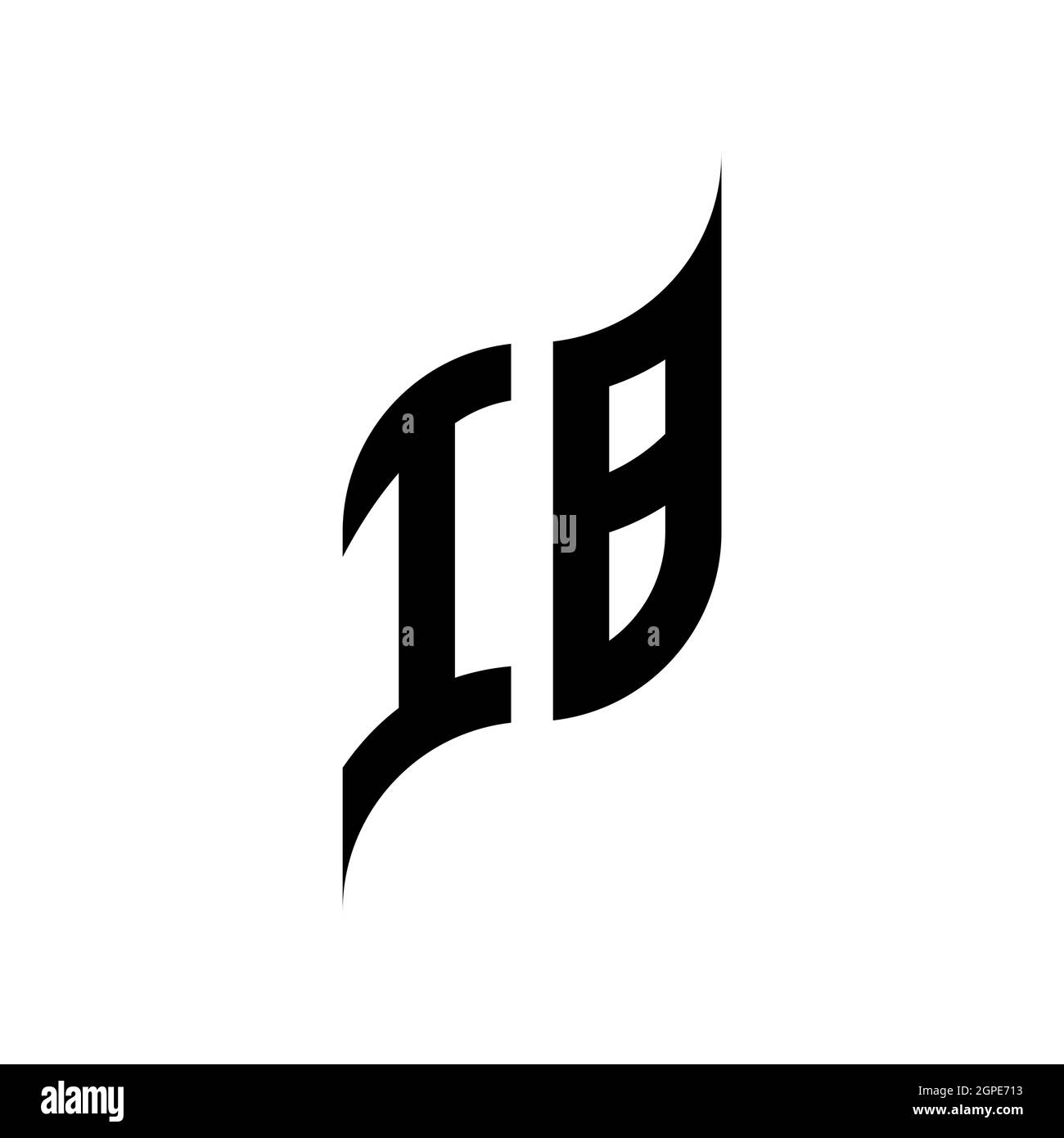 IB Monogram geometric shape style template. Monogram initial design vector isolated on white ...