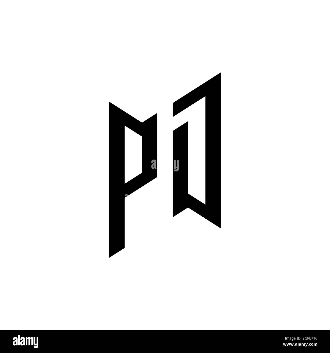 PD Monogram geometric shape style template. Monogram initial design ...