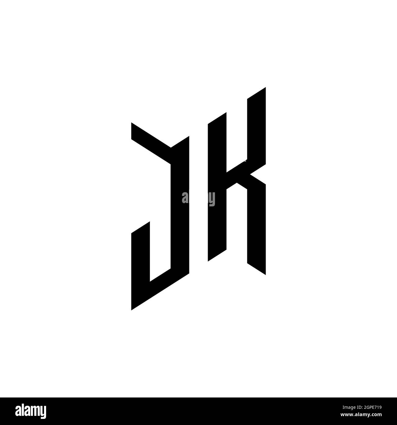 JK Monogram geometric shape style template. Monogram initial design ...