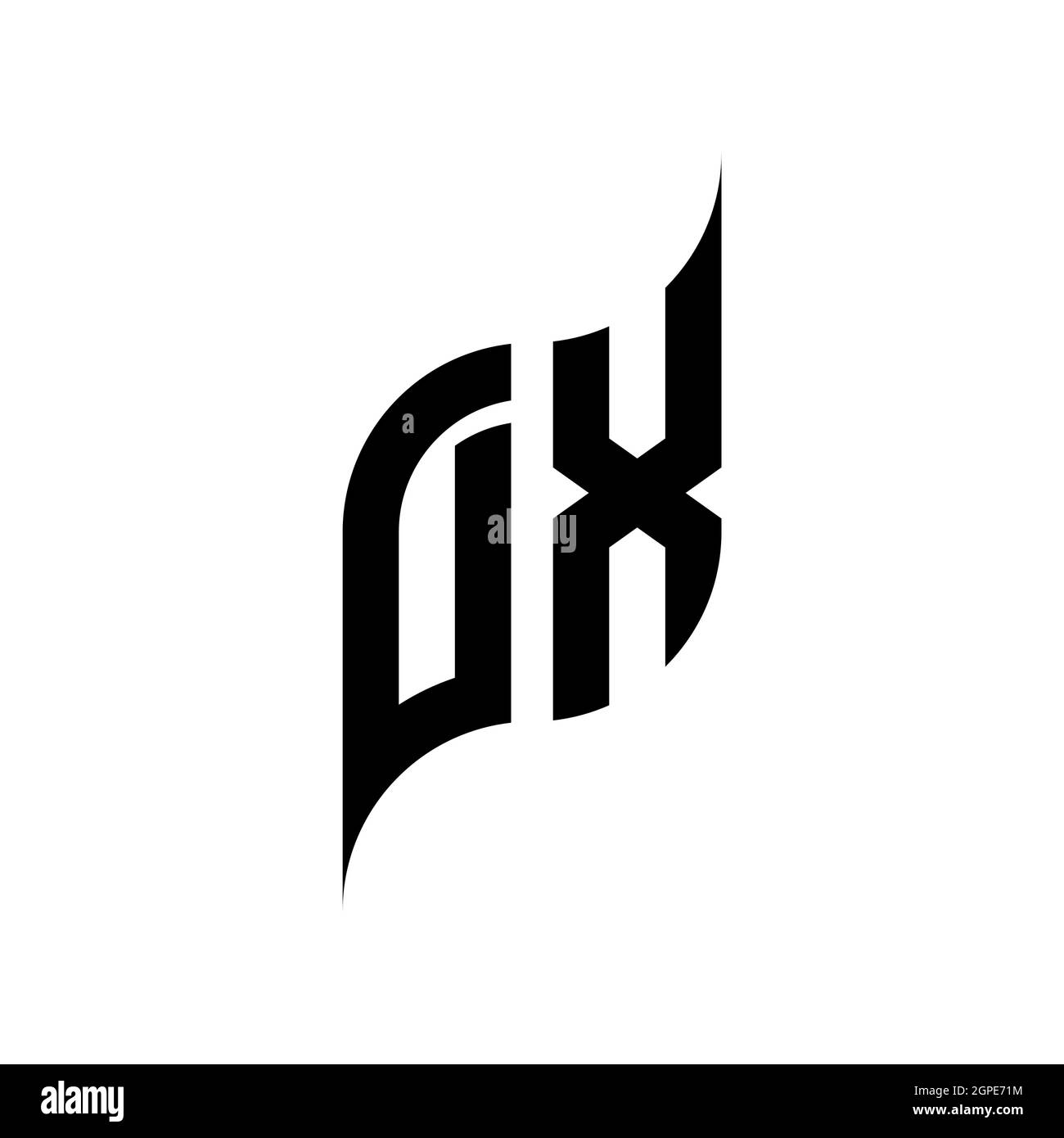 DX Monogram geometric shape style template. Monogram initial design ...