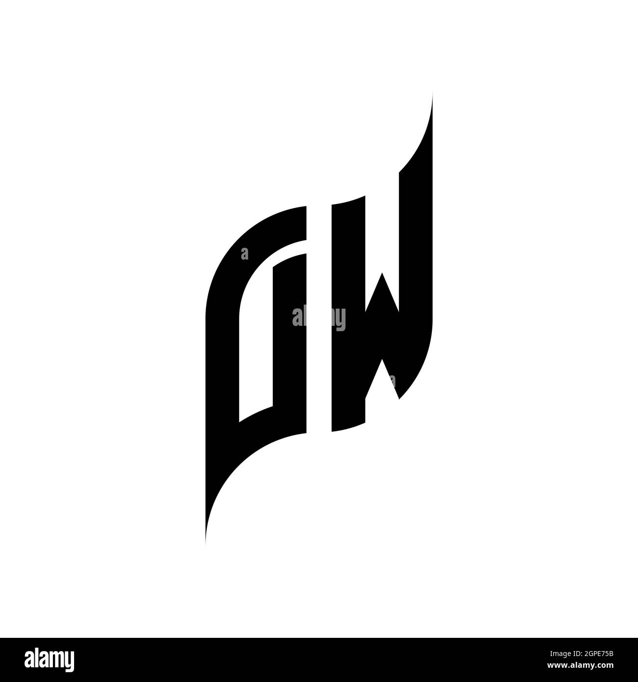 DW Monogram geometric shape style template. Monogram initial design ...