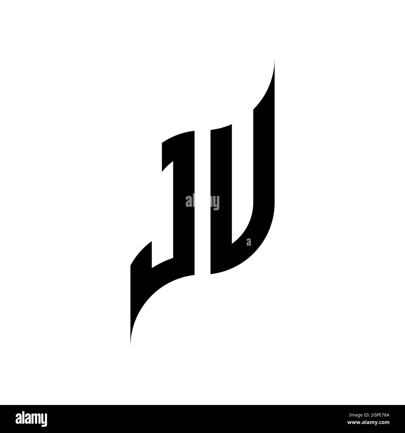 JU Monogram geometric shape style template. Monogram initial design ...