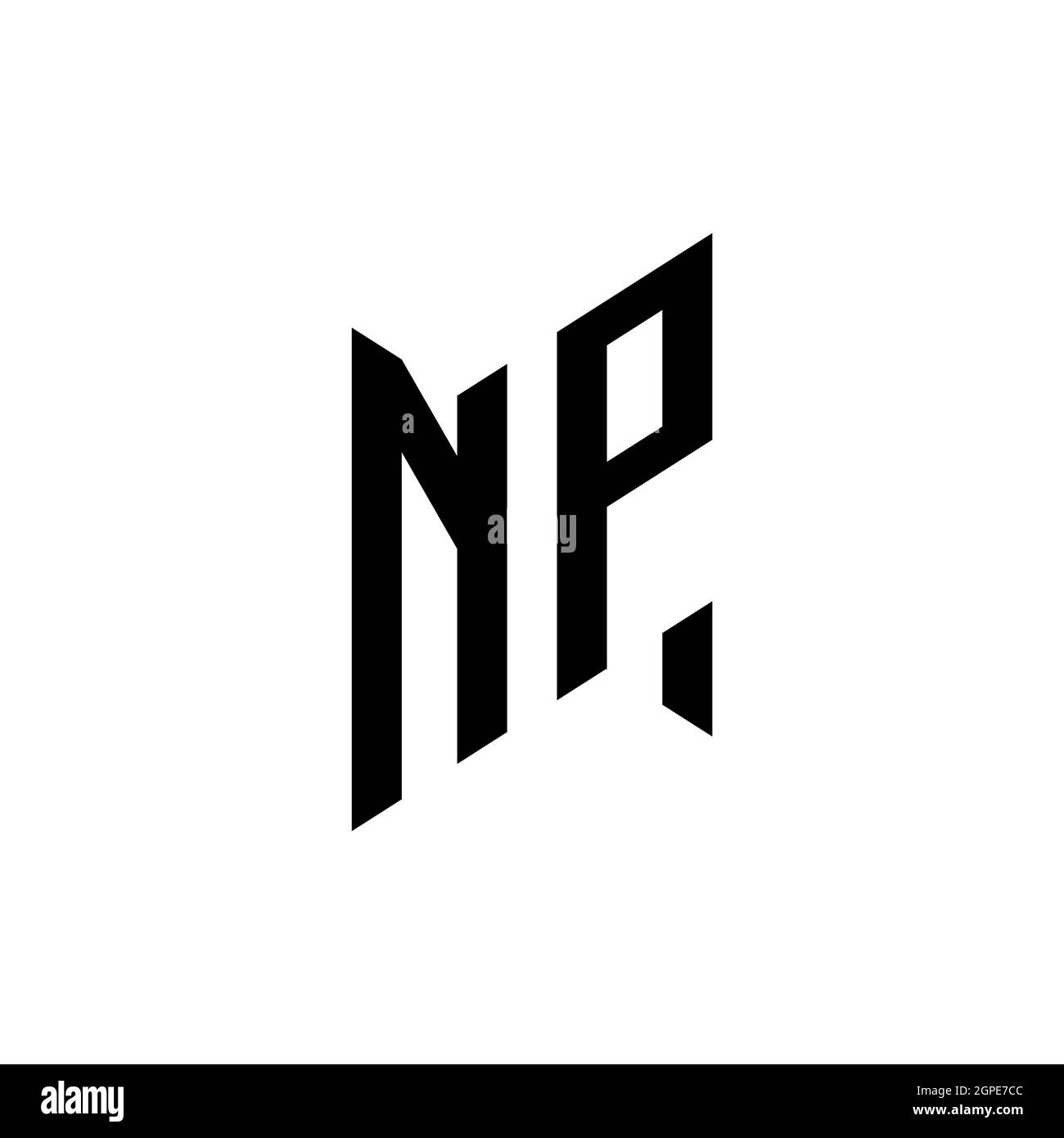 NP Monogram geometric shape style template. Monogram initial design ...
