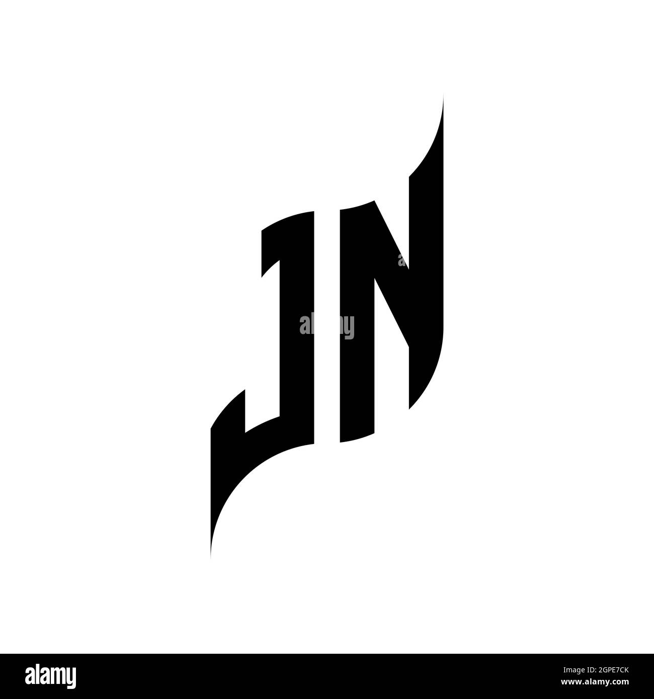 JN Monogram geometric shape style template. Monogram initial design ...