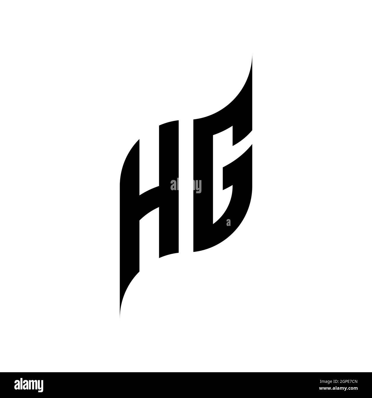 HG Monogram geometric shape style template. Monogram initial design ...