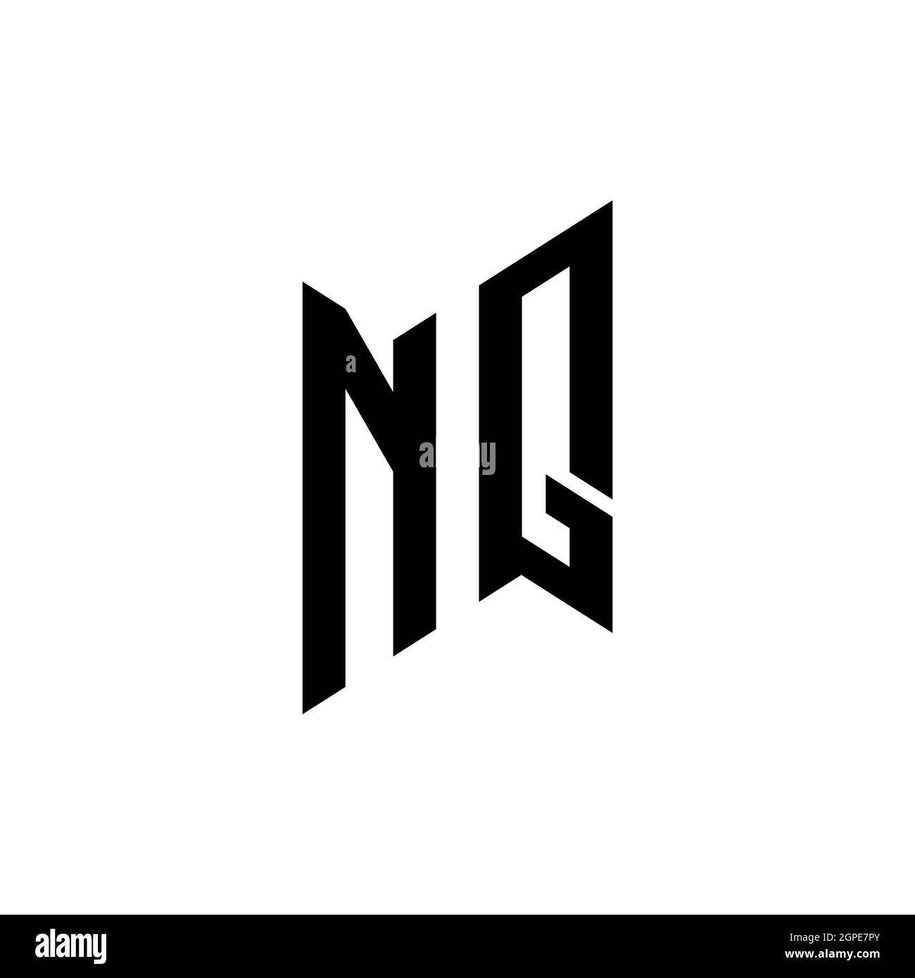 NQ Monogram geometric shape style template. Monogram initial design ...